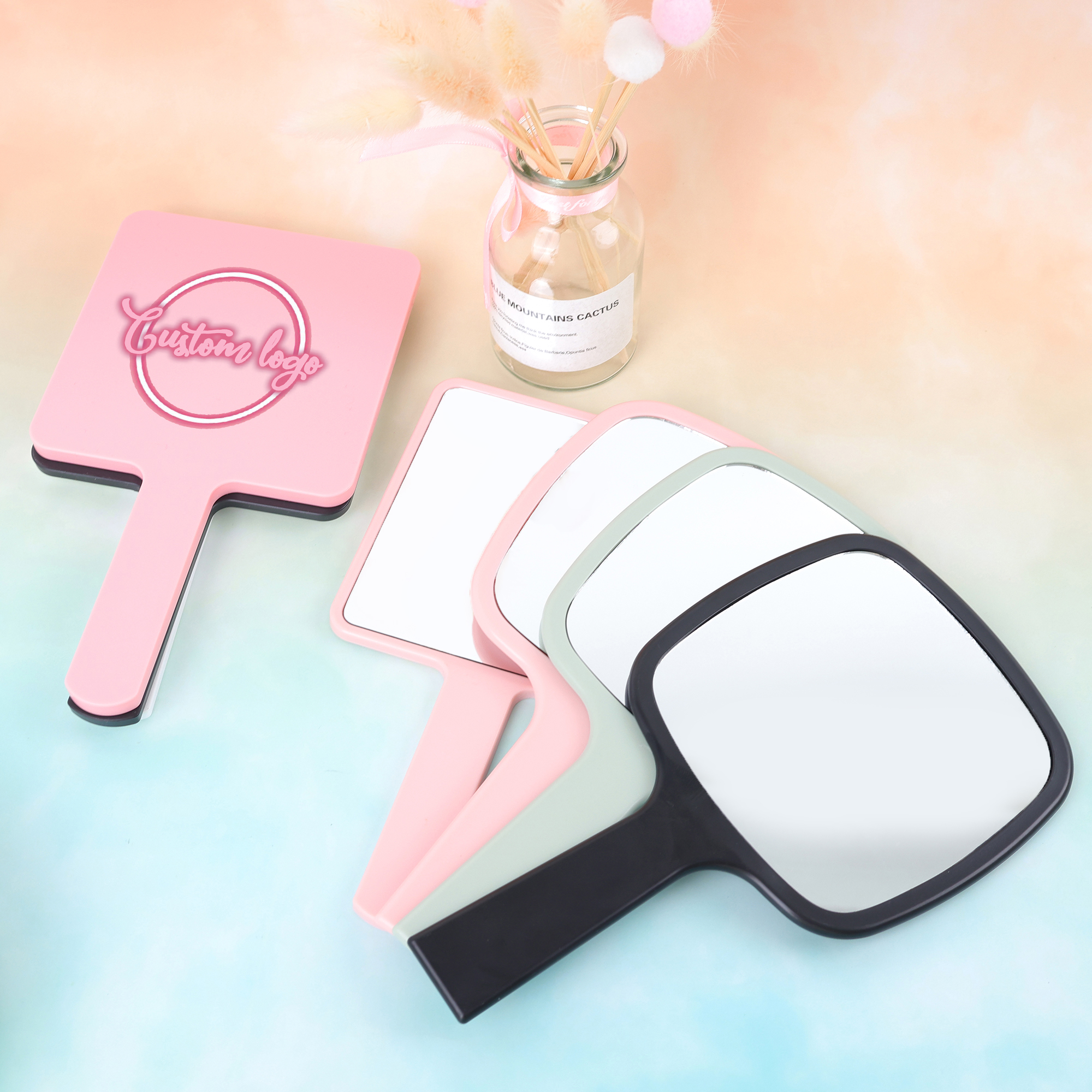 Custom Logo square Travel eyelash pocket mirrors Private Label makeup ...