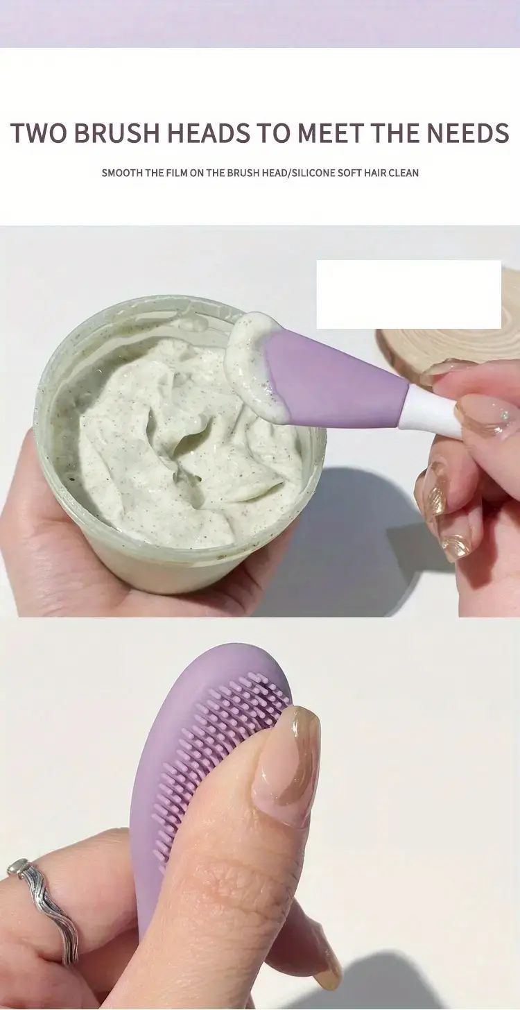 Double-Headed Mask Brush Silicone Face Wash Brush Mud Mask Special ...