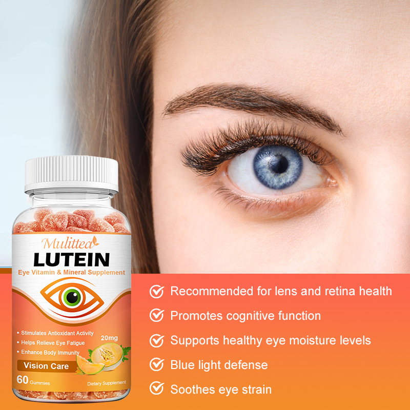 Mulittea Lutein Gummies Eye Vitamin & Mineral Supplement Stimulates ...