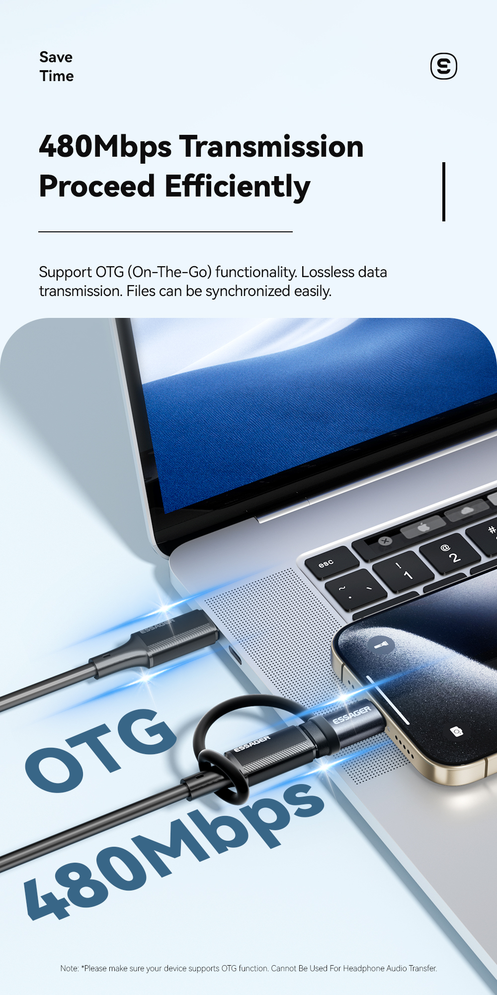 Essager 3A L to Type c, Type c to L OTG Adapter Supports 3A Fast ...