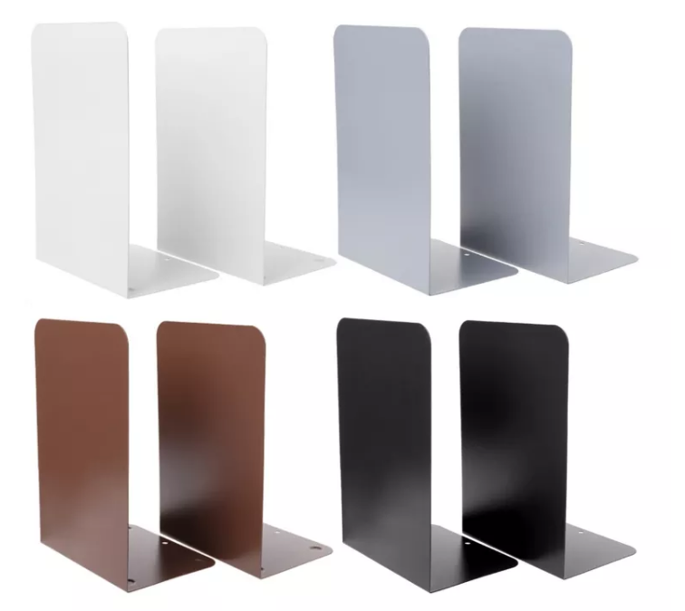 1 Pair Metal L-Shaped Book Riser Shelves Simple Storage Decorative ...