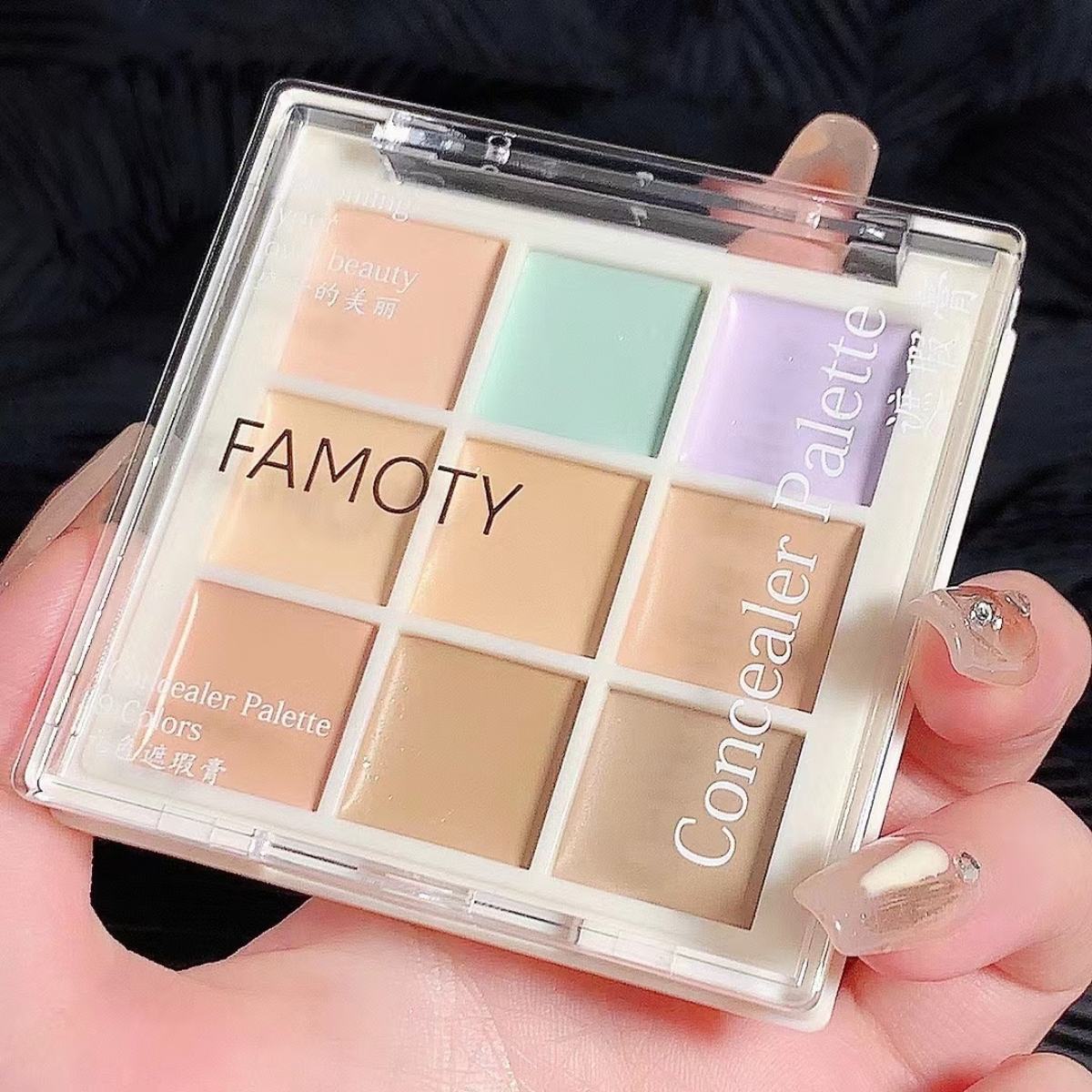 9 Colors Concealer Palette Covers Acne Marks Dark Circles Tear Trough ...