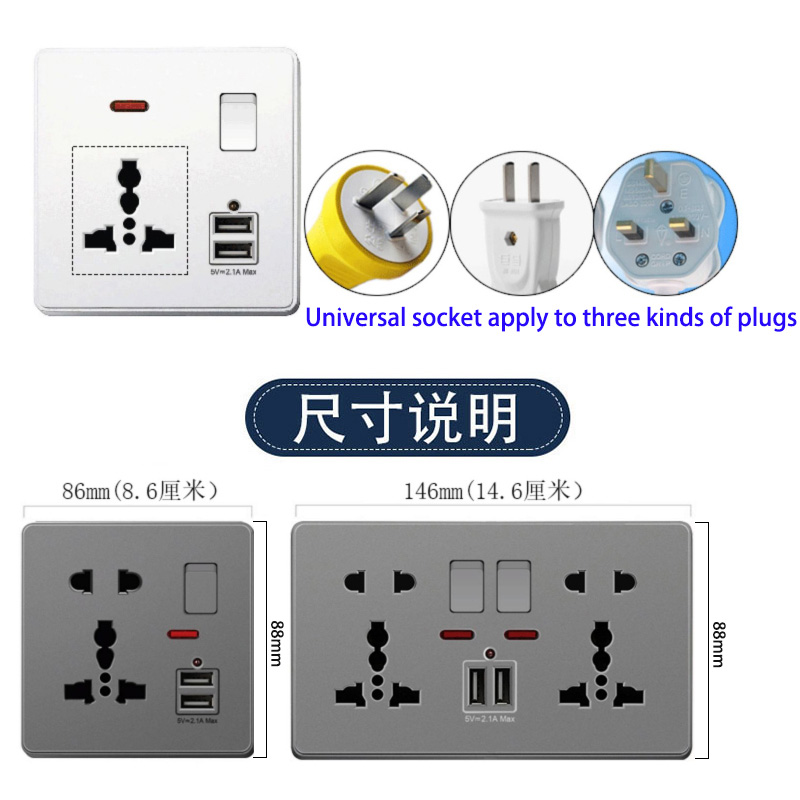 [Spot] Modern Frameless Design USB Socket and Wall 16A~1/2/3/4gang ...