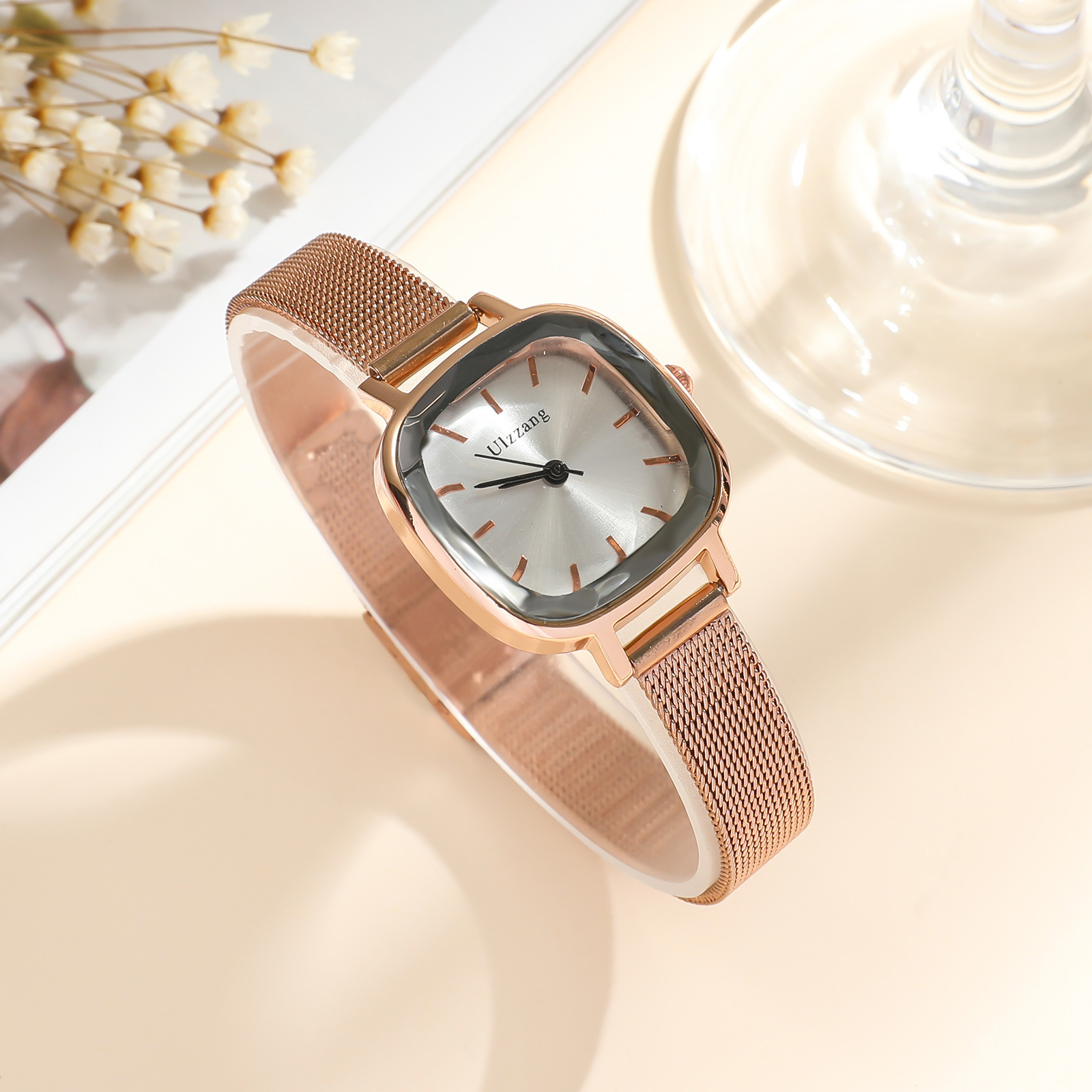 Simple Korean casual women's watch mesh with high-grade sense quartz ...