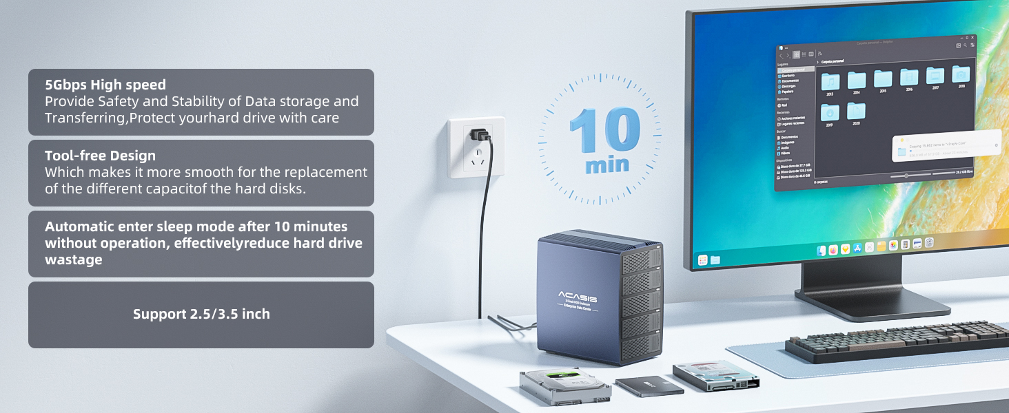 ACASIS 2.5/3.5-Inch SATA Disk Array Box USB3.0 SATA Disk Array Box ...