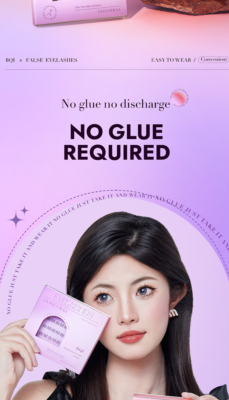 BQI Glue-Free Lower Lashes for Beginners - No Adhesive Needed, Natural ...