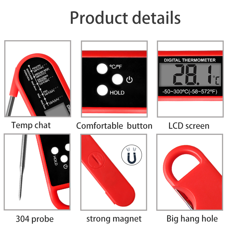 Barbecue thermometer Accurate Digital Meat food Thermometer for Kitchen ...