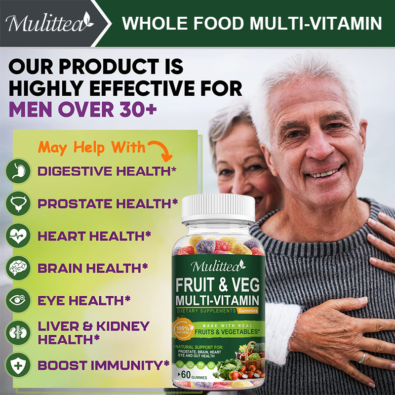 Mulittea Fruit & Veg Multi-Vitamin Gummies Felieves Tension And Fatigue ...