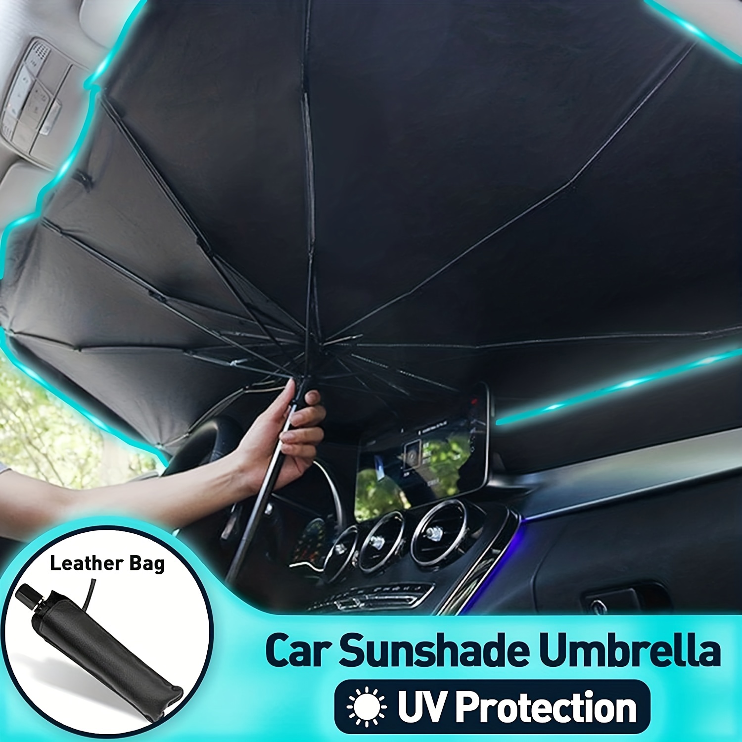 Car Sunshade Car Front Windshield Sunshade Retractable Foldable ...
