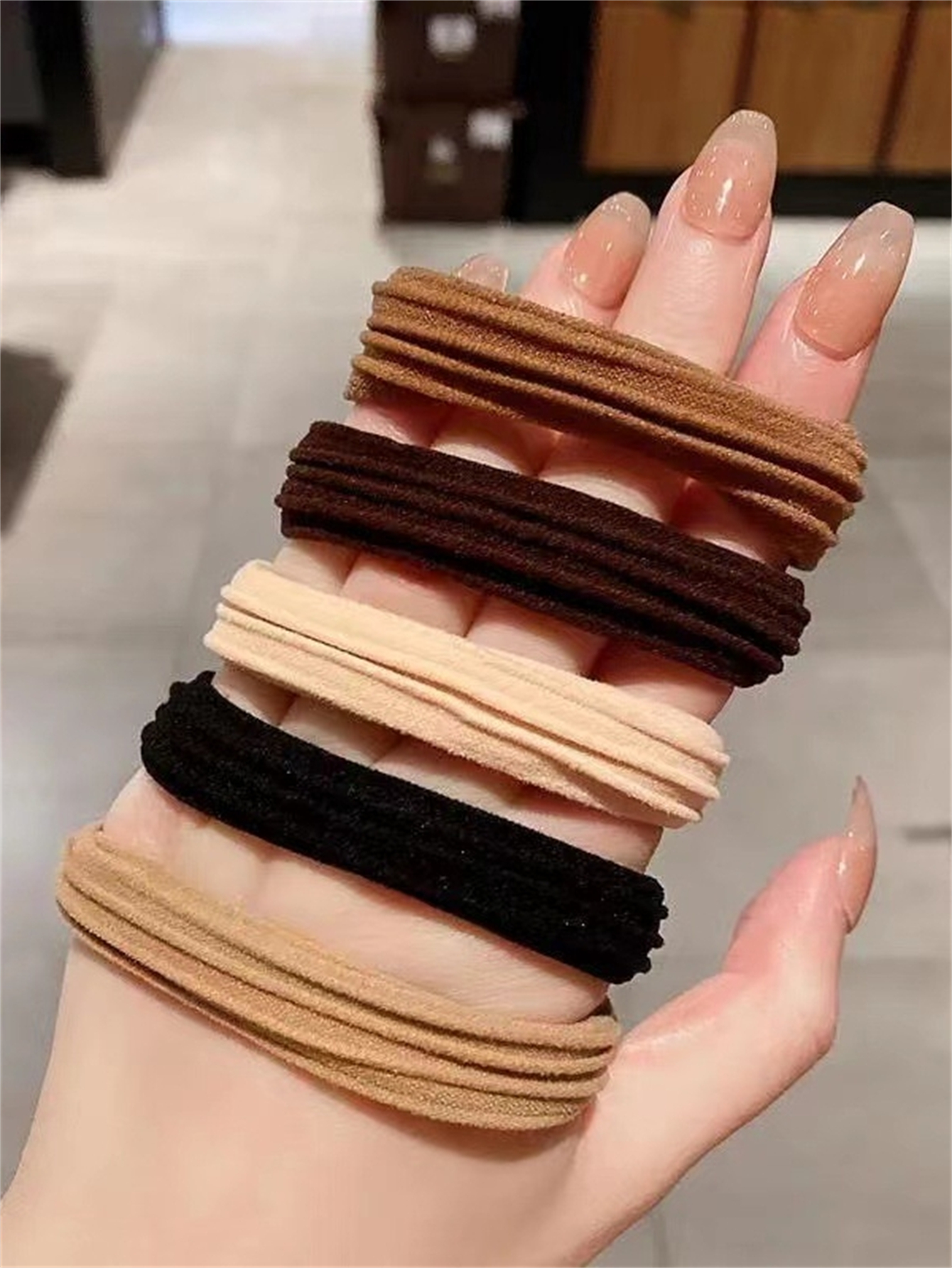 5 Hair Tie Simple High Elastic Seamless Hair Tie Rubber Band Ladies ...