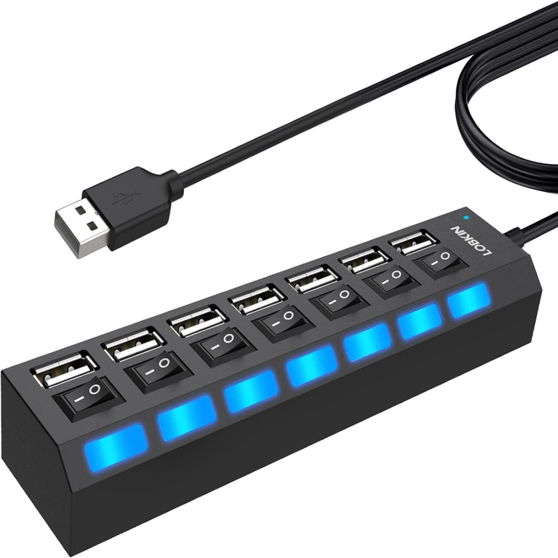 7 ports USB Hub Hi-Speed 2.0 Hub 480Mbps On/Off Switch | Shopee Singapore