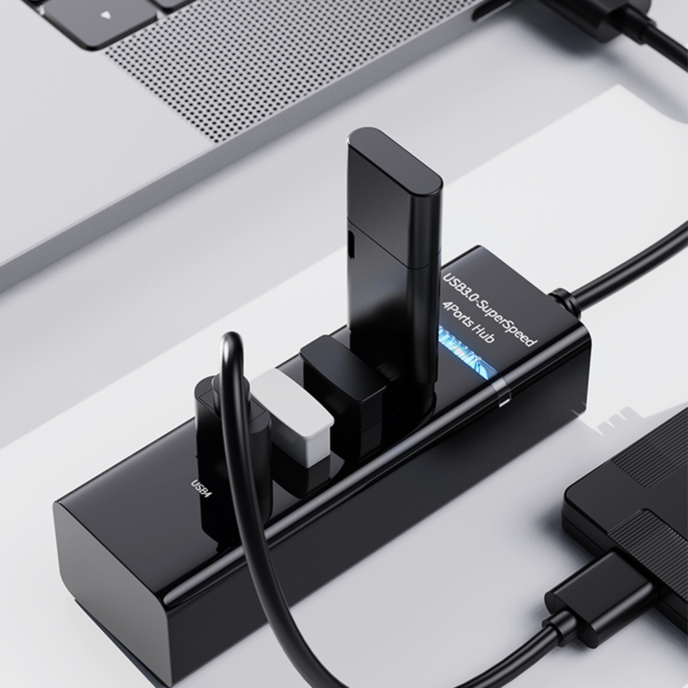 USB Hub for Laptop OTG Splitter 4 Port High Speed Multiport Slim ...