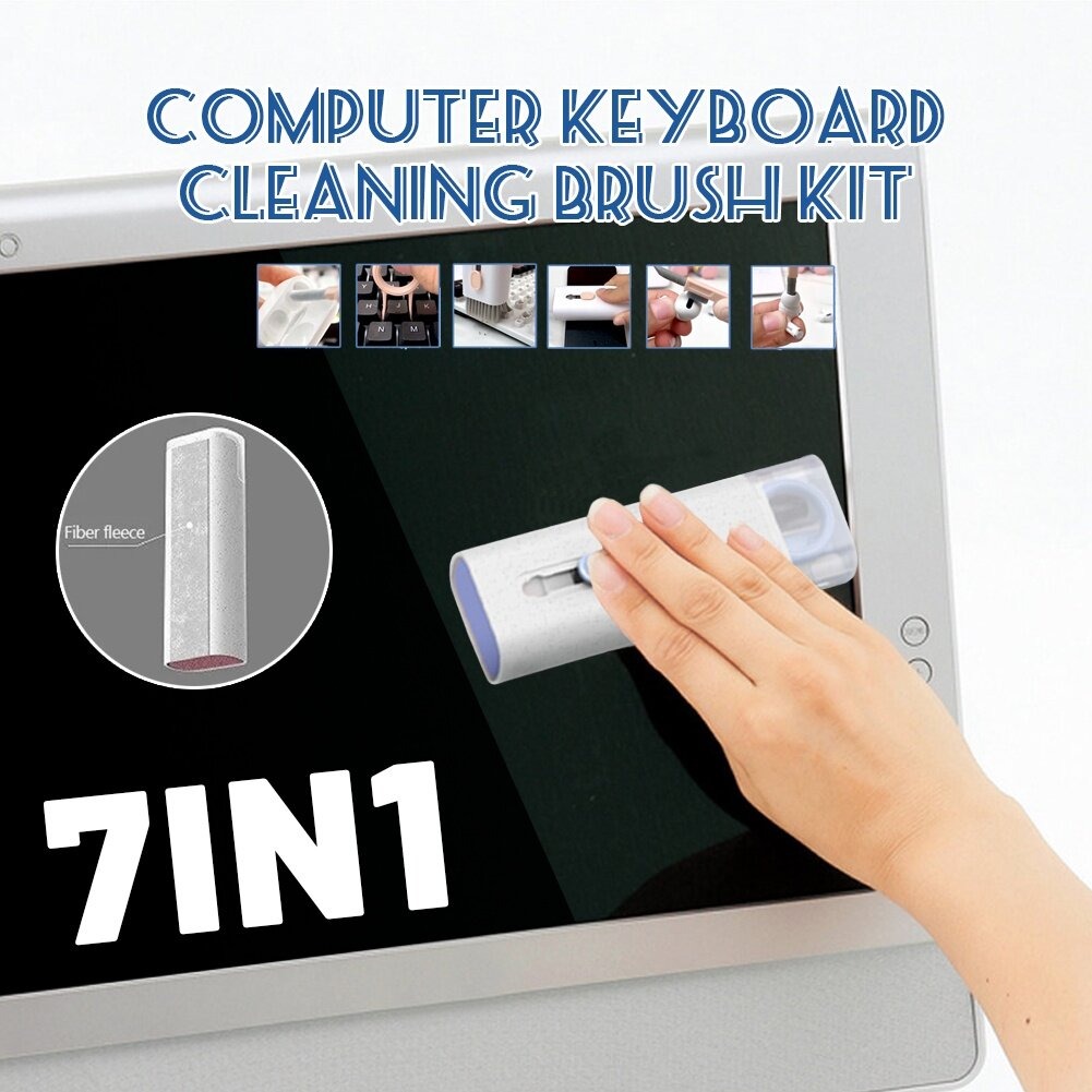 Computer Keyboard Clean Kit Makeup Brush Set Cleaner 7 in 1 for Headset ...