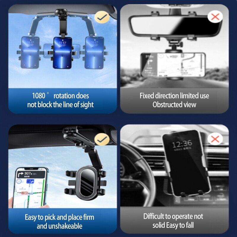 Car Phone Holder Diaphragm Mobile Phone Holder 1080 Rotating Degrees ...