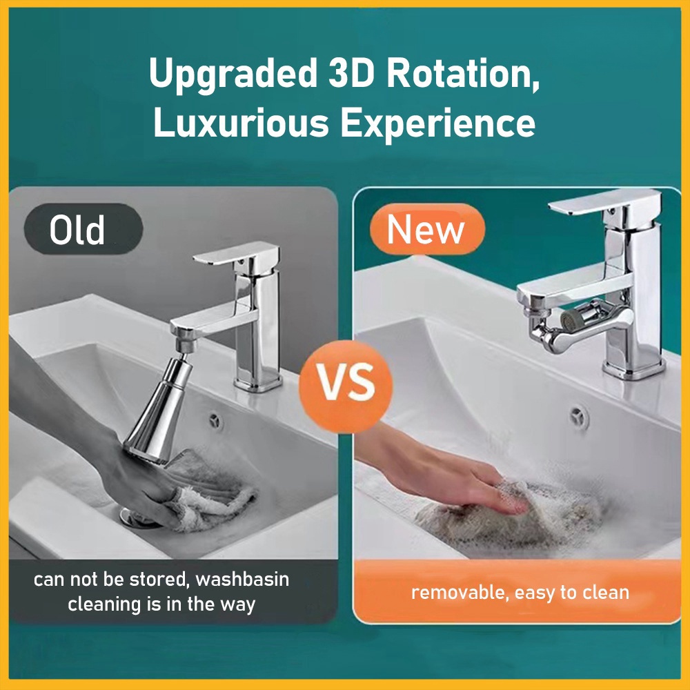 Upgraded dual-mode water outlet 1080° rotating faucet extender for ...