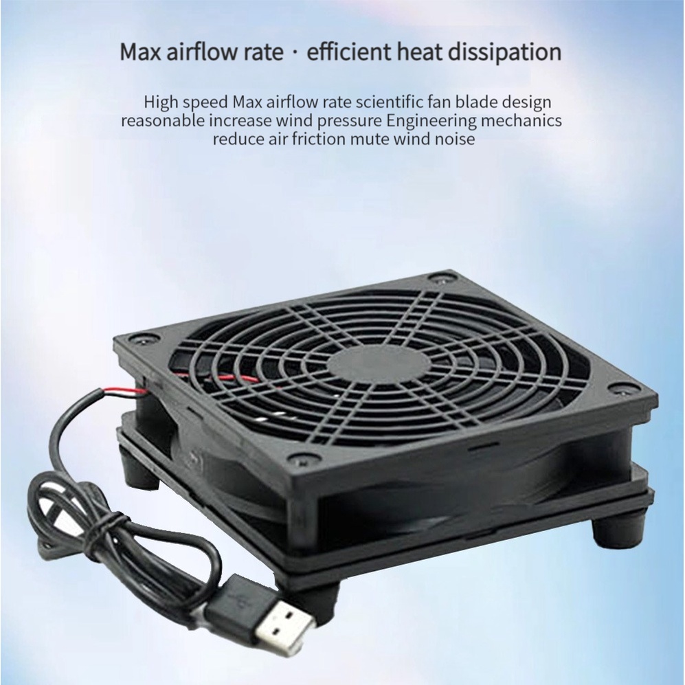 1200RPM USB Router Fan Wifi Modem Cooling Rack Router Cool 120CM Wire ...