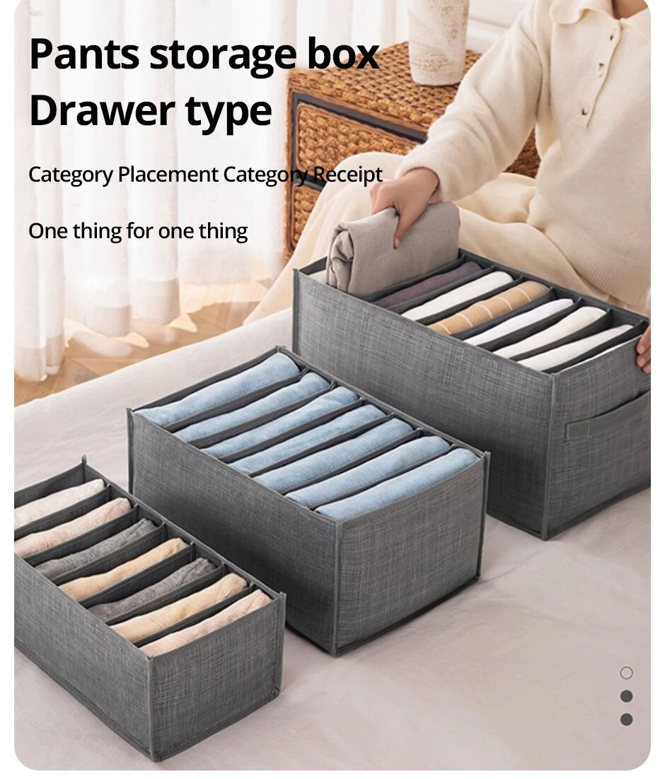 1Pc Grey 9 Grid Storage Box Non Woven Durable Washable Space Saving ...