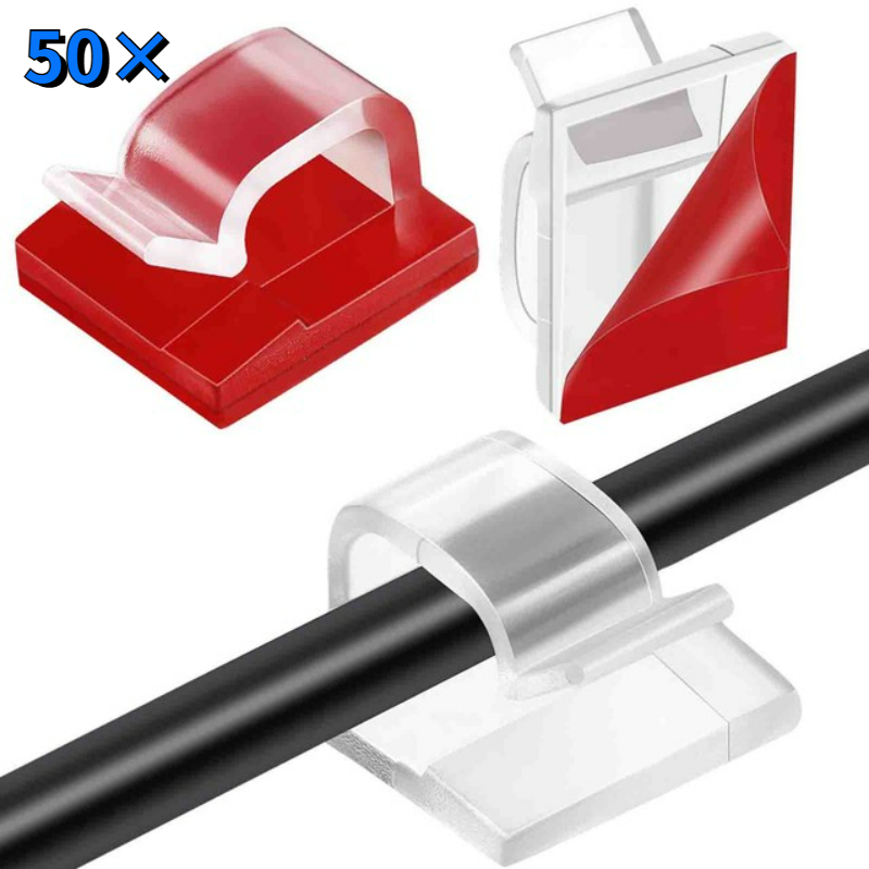 10 / 20 / 50 PCS Cable Clips – Self-Adhesive Cord Management Wire ...