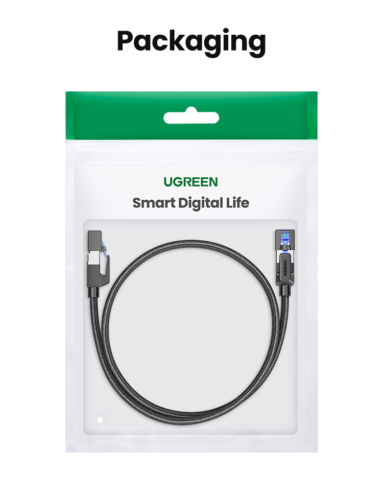 UGREEN Ethernet Cable CAT8 40Gbps 2000MHz CAT 8 Networking Nylon ...