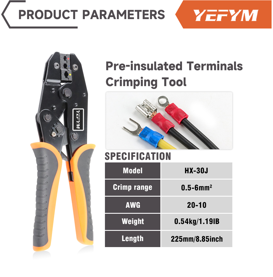 Crimping Tool for Insulated Electrical Wire Connectors-AWG 20-10 (0.5 ...