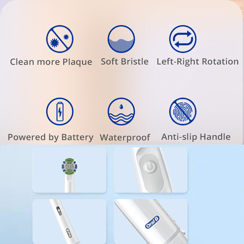 Oral B Electric Toothbrush 2D Rotating Clean Teeth Oral Hygiene Dental ...