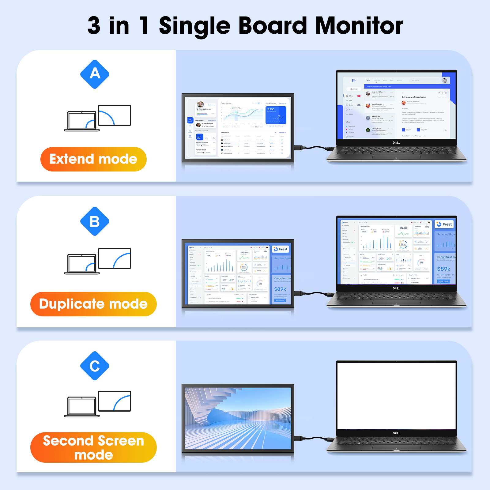 Portable Mini 10 inch Raspberry Pi Display 1024x600 IPS Capacitive ...