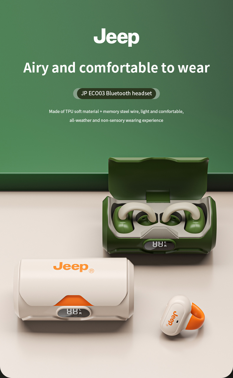 Jeep EC003 Open-Ear Earphones Wireless Earbuds Bluetooth 5.4 Earclip ...
