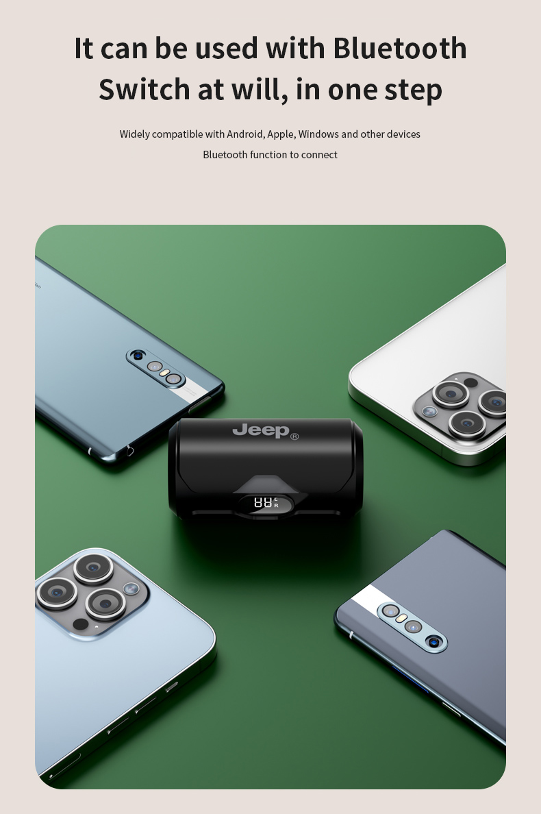 Jeep EC003 Open-Ear Earphones Wireless Earbuds Bluetooth 5.4 Earclip ...