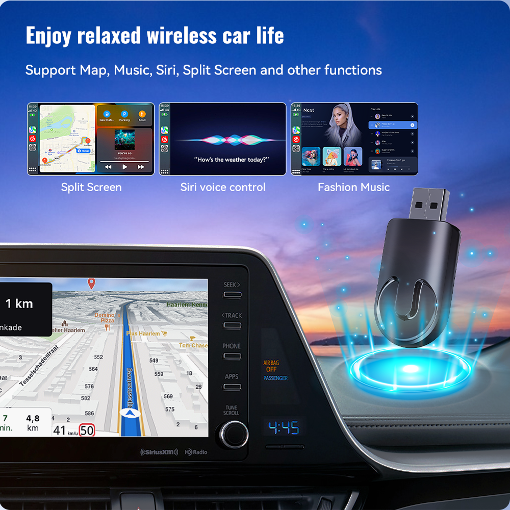 XUDA NEW Wireless CarPlay Android Auto Wireless Adapter Smart Mini Box ...
