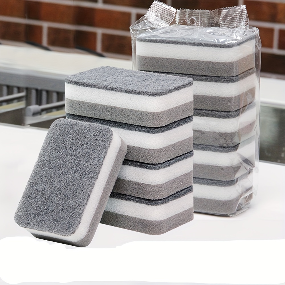 12pcs/double-sided Sponge Wipe Kitchen Cleaning Dishwashing Sponge ...