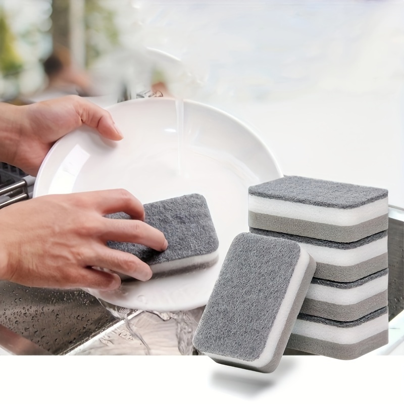 12pcs/double-sided Sponge Wipe Kitchen Cleaning Dishwashing Sponge ...
