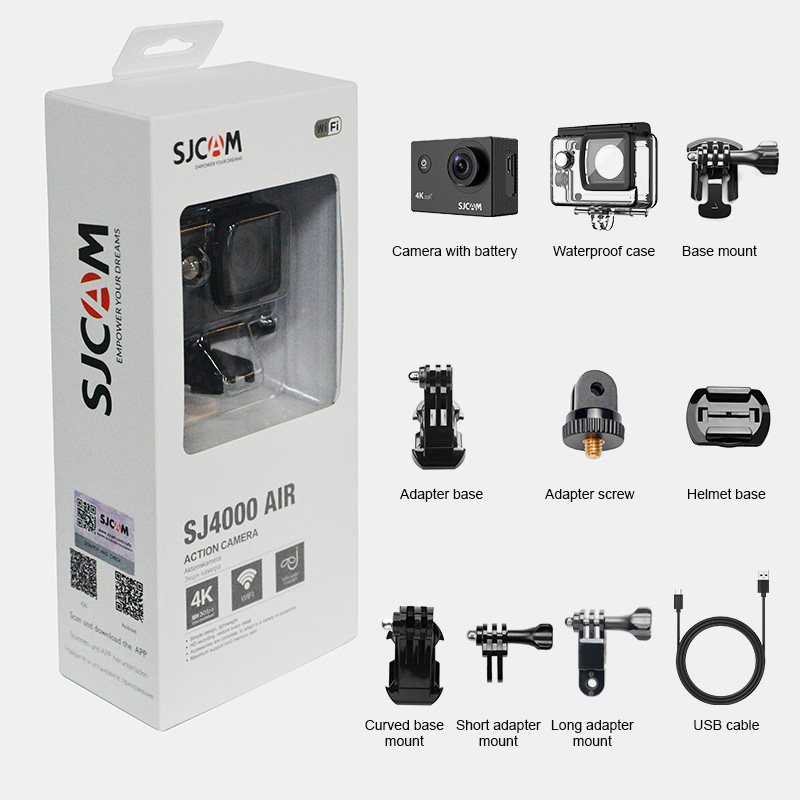 SJCAM SJ4000 Dual Screen 4K Ultra HD 16MP Action Camera WiFi Digital ...