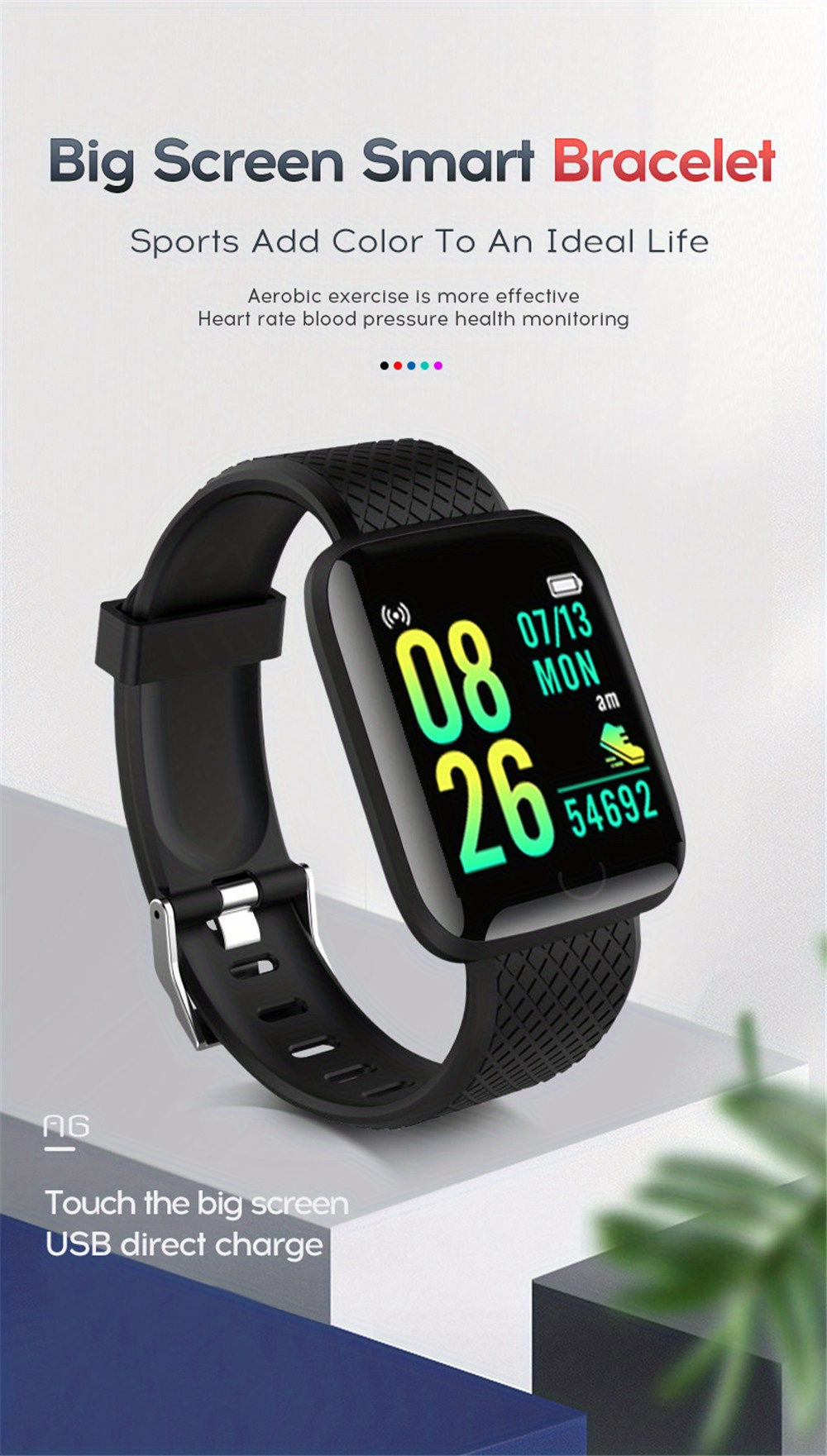 116plus Smartwatch Bluetooth Sport Wireless Fitness Tracker Wristband ...