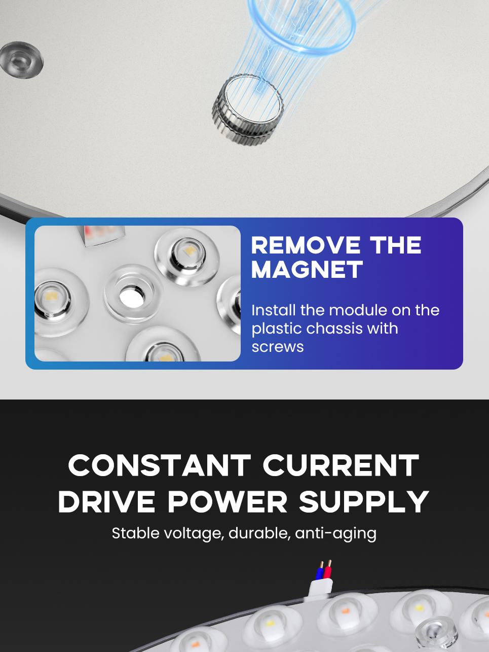 LED Ceiling Light Source 18W 24W 36W 48W 72 White/3 Color Light ...