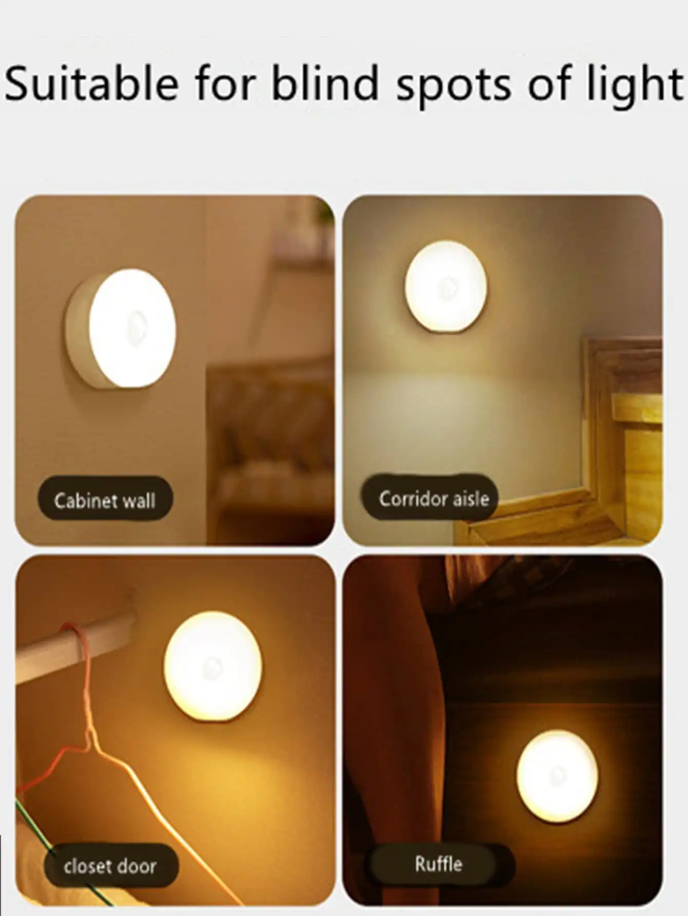 Mini Round Night Light - Dimmable LED Lamp for Kitchen Cabinets ...