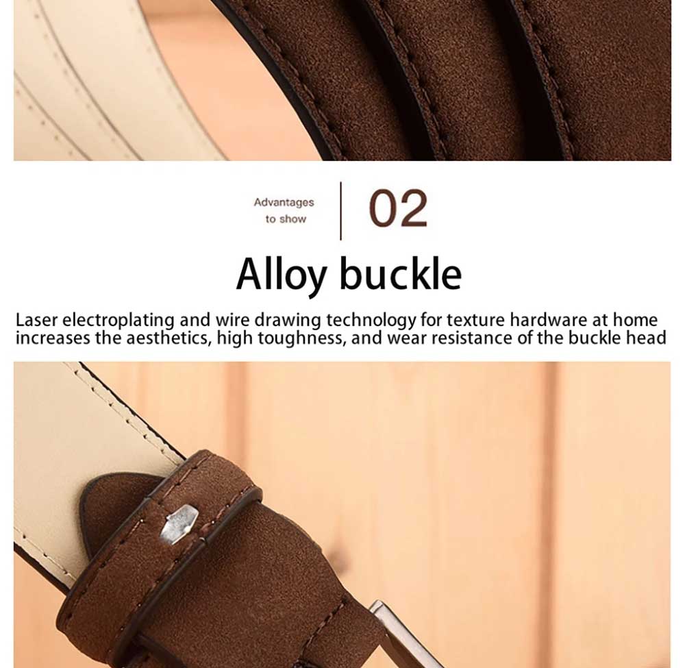 Men Suede PU Leather Belt with Plus Size Needle Buckle Retro Fashion ...