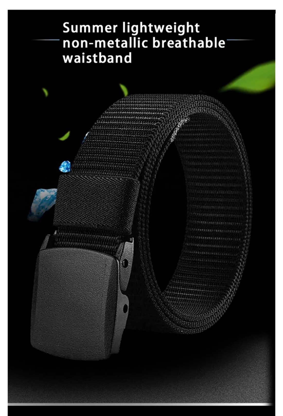 Men's Canvas Belt Plastic Buckle Metal-Free Military Tactical Waist ...