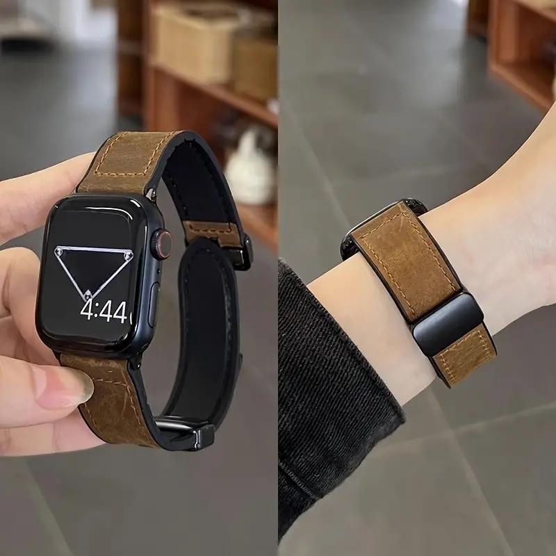 Strap Watch Genuine Silica Gel Leather Watch Band Series 1/2/3/4/5/Se/6 ...