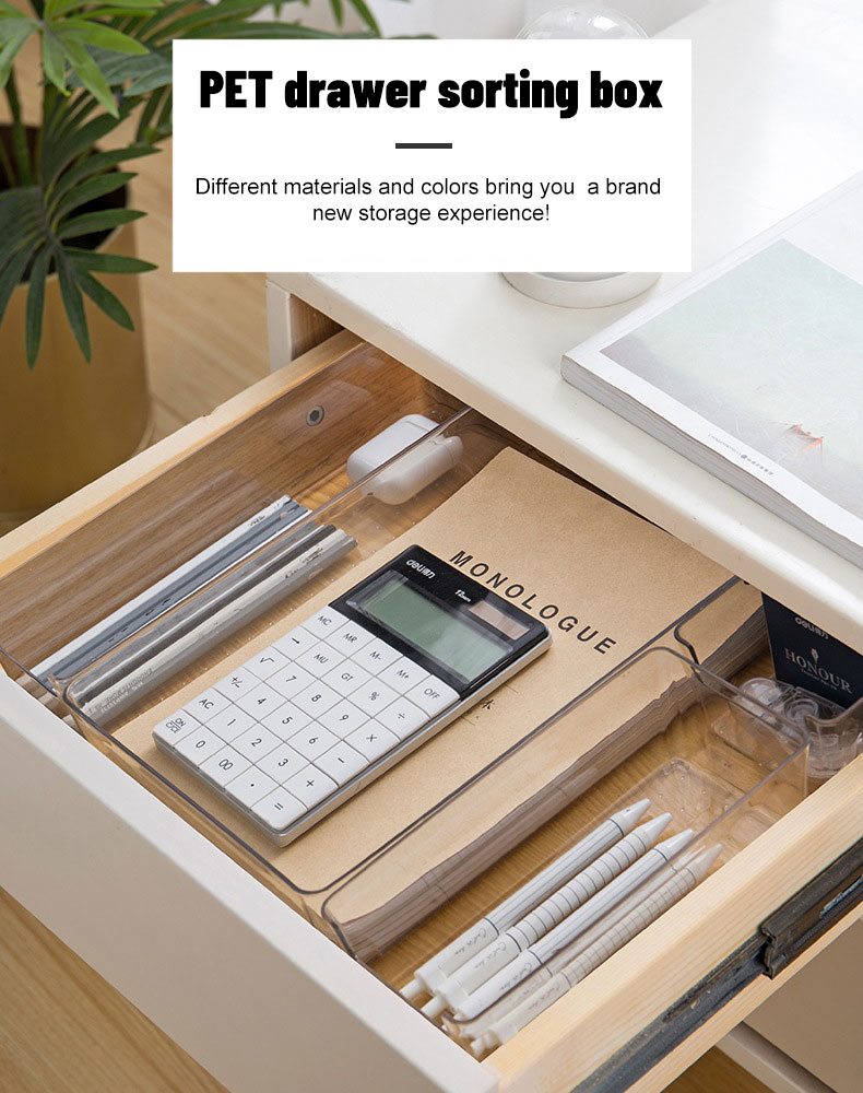 Desktop drawer storage box, separated kitchen tableware and stationery ...