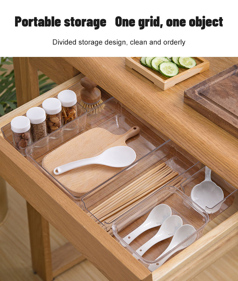 Desktop drawer storage box, separated kitchen tableware and stationery ...