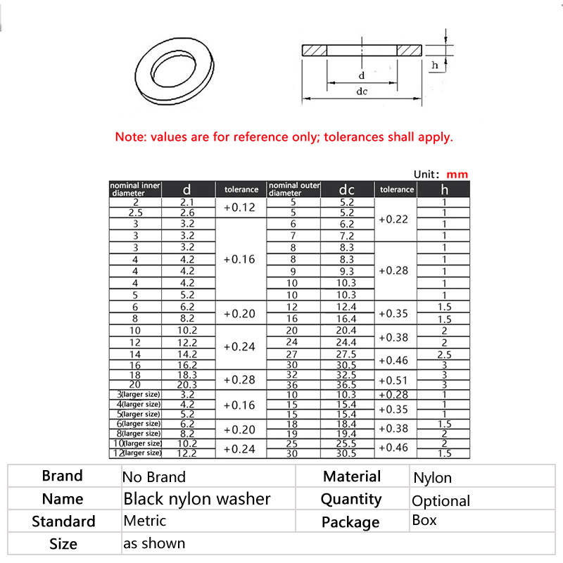 140PCS/box HARD TYPE Nylon Washer Flat Gasket M2 M2.5 M3 M4 M5 M6 M8 ...