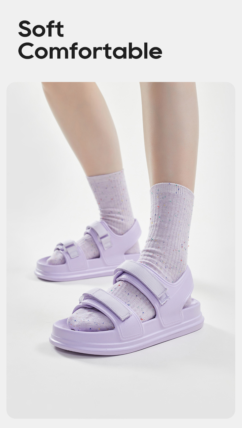 UTUNE Womens Sandals Strip Beach Style Sandal Casual Soft Sole Non-Slip ...