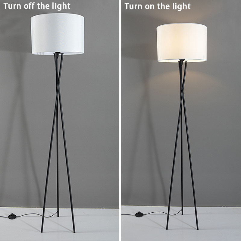 Modern Living Room Decoration Light Nordic Fabric Tripod Floor Lamp ...
