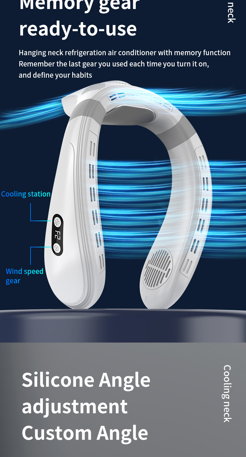 2024 New Neck Fan Hanging Neck Cooling Fan Semiconductor Fan Hanging ...