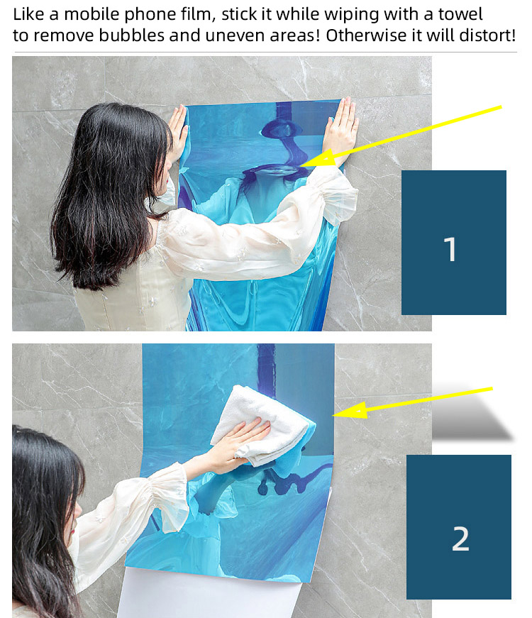 Self-adhesive Mirror Sticker Makeup Soft Mirror Wall Sticker Full-Body ...