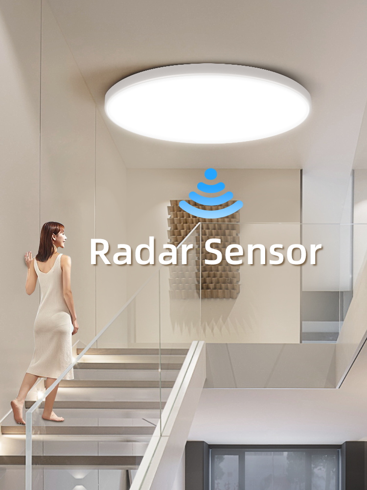 Motion Sensor Radar Ceiling Lamp Damp proof Ceiling Light Panel Lights ...