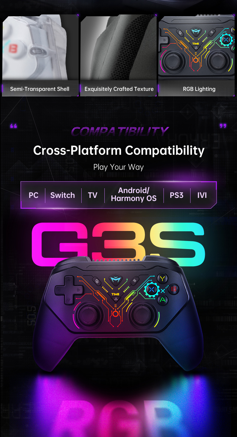 Machenike G3S Wireless Gamepad Controller Translucent Shell PS like ...