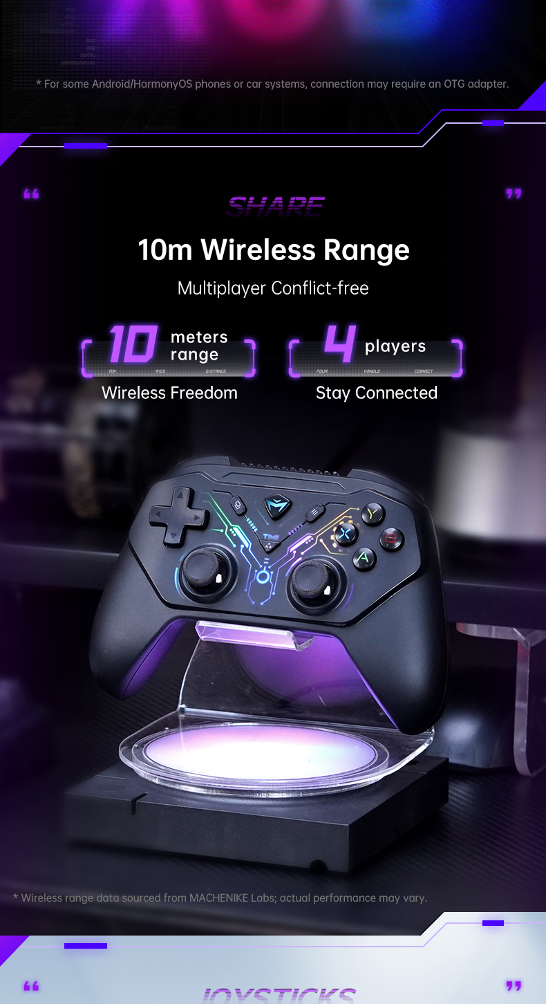 Machenike G3S Wireless Gamepad Controller Translucent Shell PS like ...