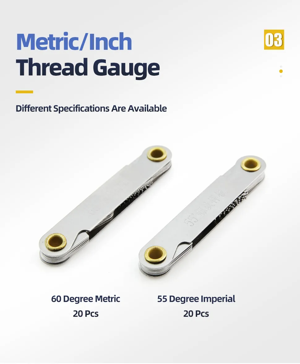 Thread Plug Gauge Metric Imperial MM Gear Tooth Screw Pitch Gage ...