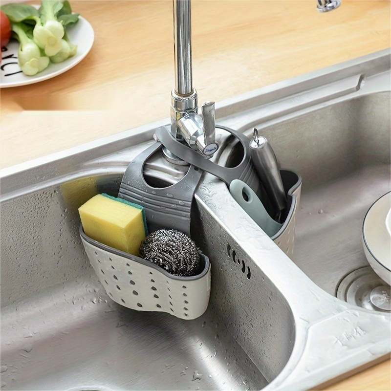 1-piece Set Multifunctional Sink Sponge Rack, with Adjustable Shoulder ...